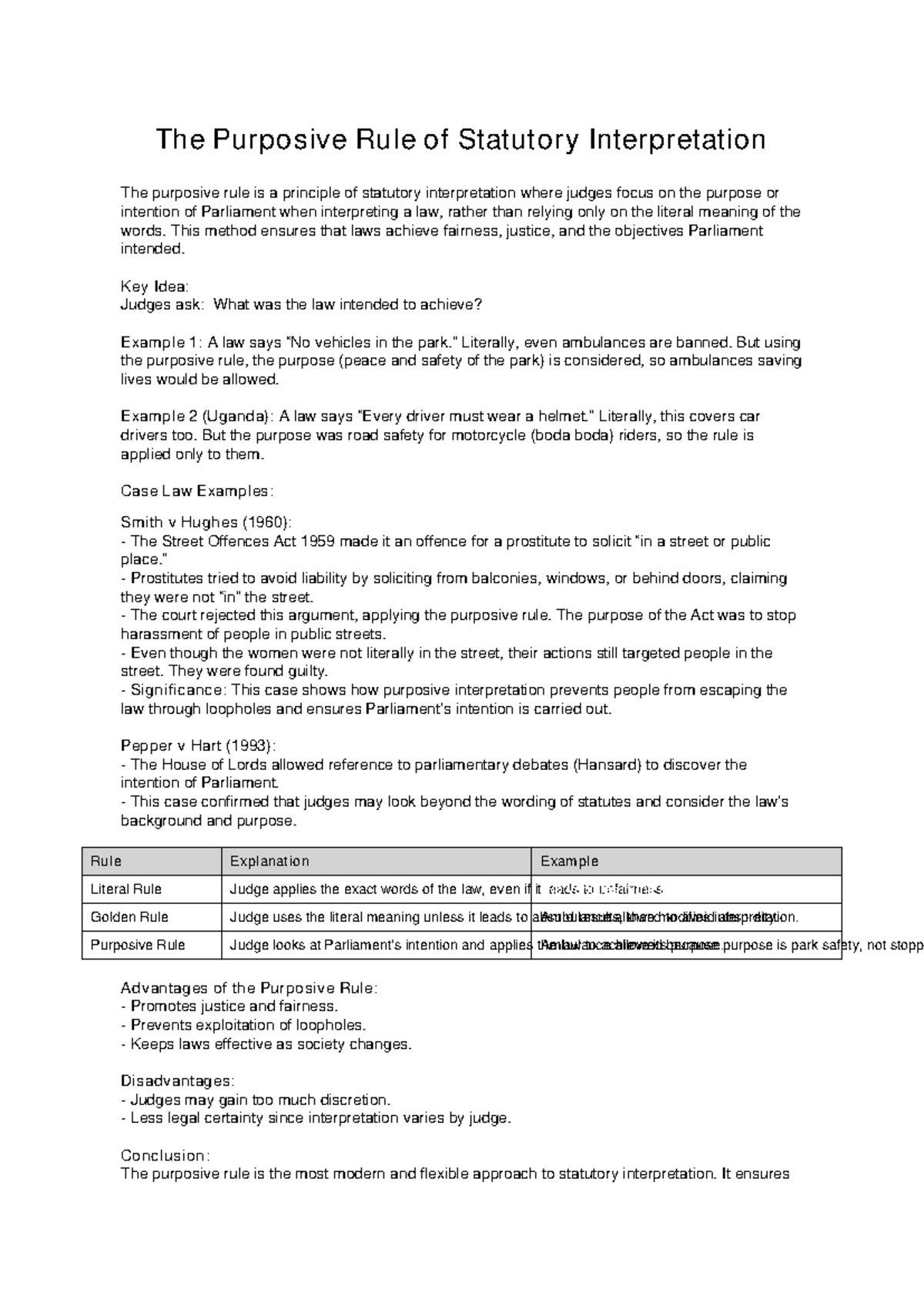 Purposive Rule in Statutory Interpretation: Key Insights and Cases ...