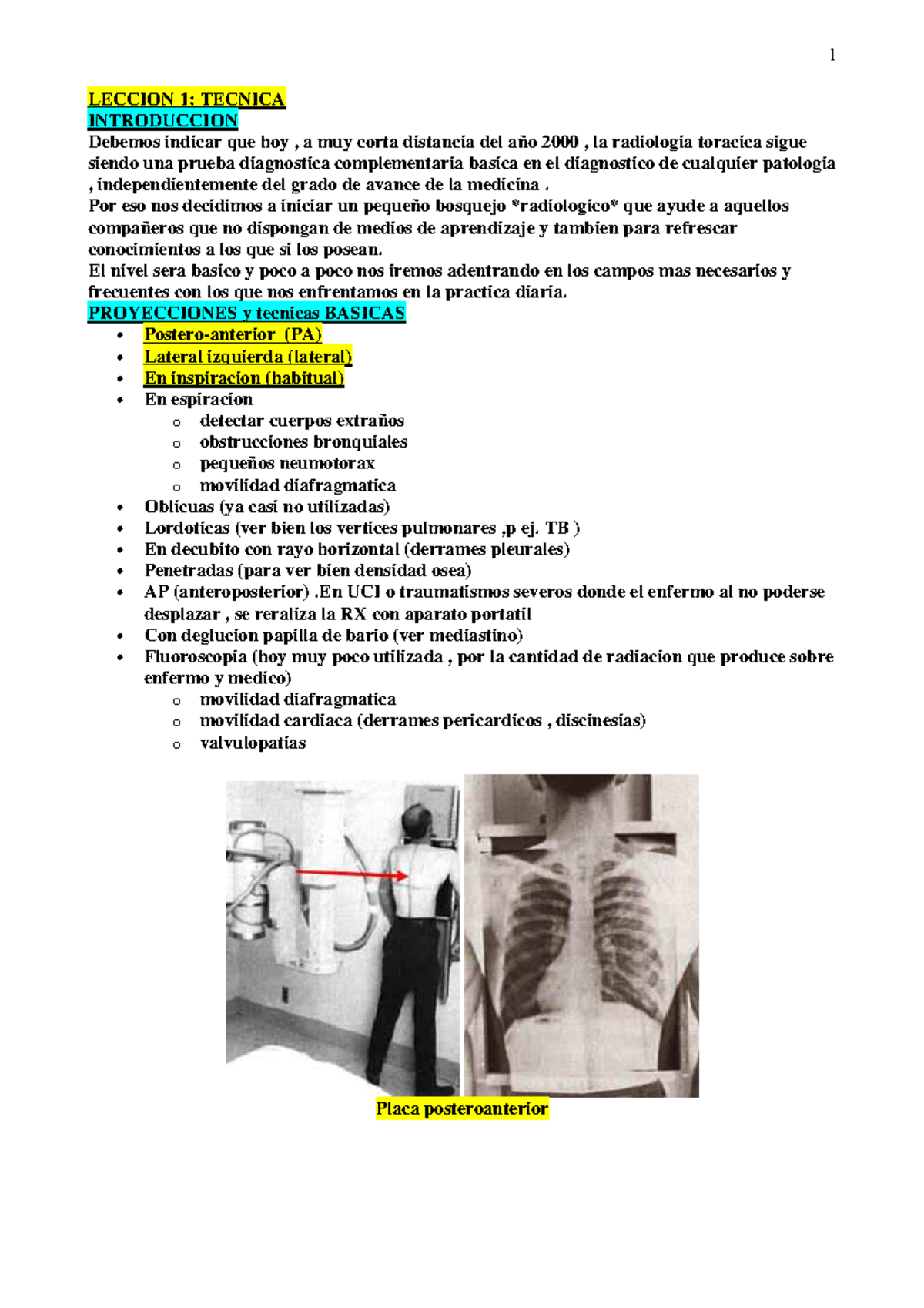 Tecnicas radiologicas - LECCION 1: TECNICA INTRODUCCION Debemos indicar ...