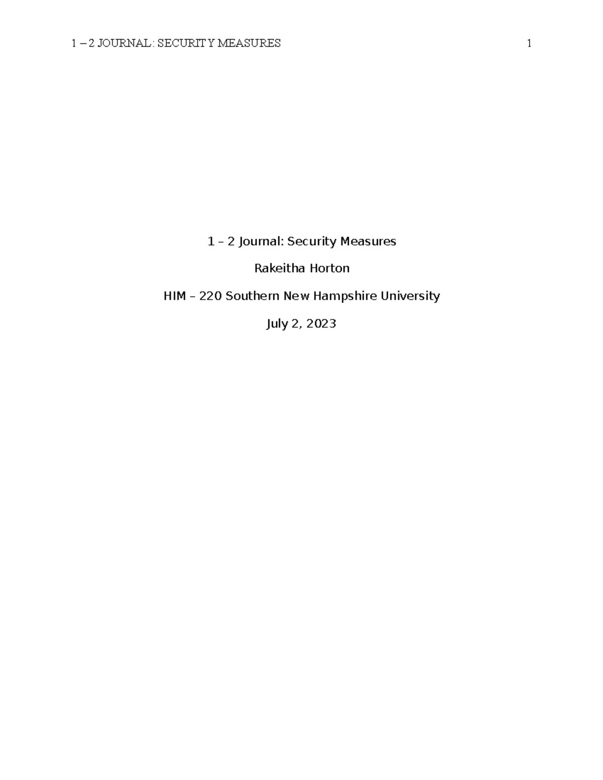 1-2 Journal Security Measures (1) - 1 – 2 Journal: Security Measures ...