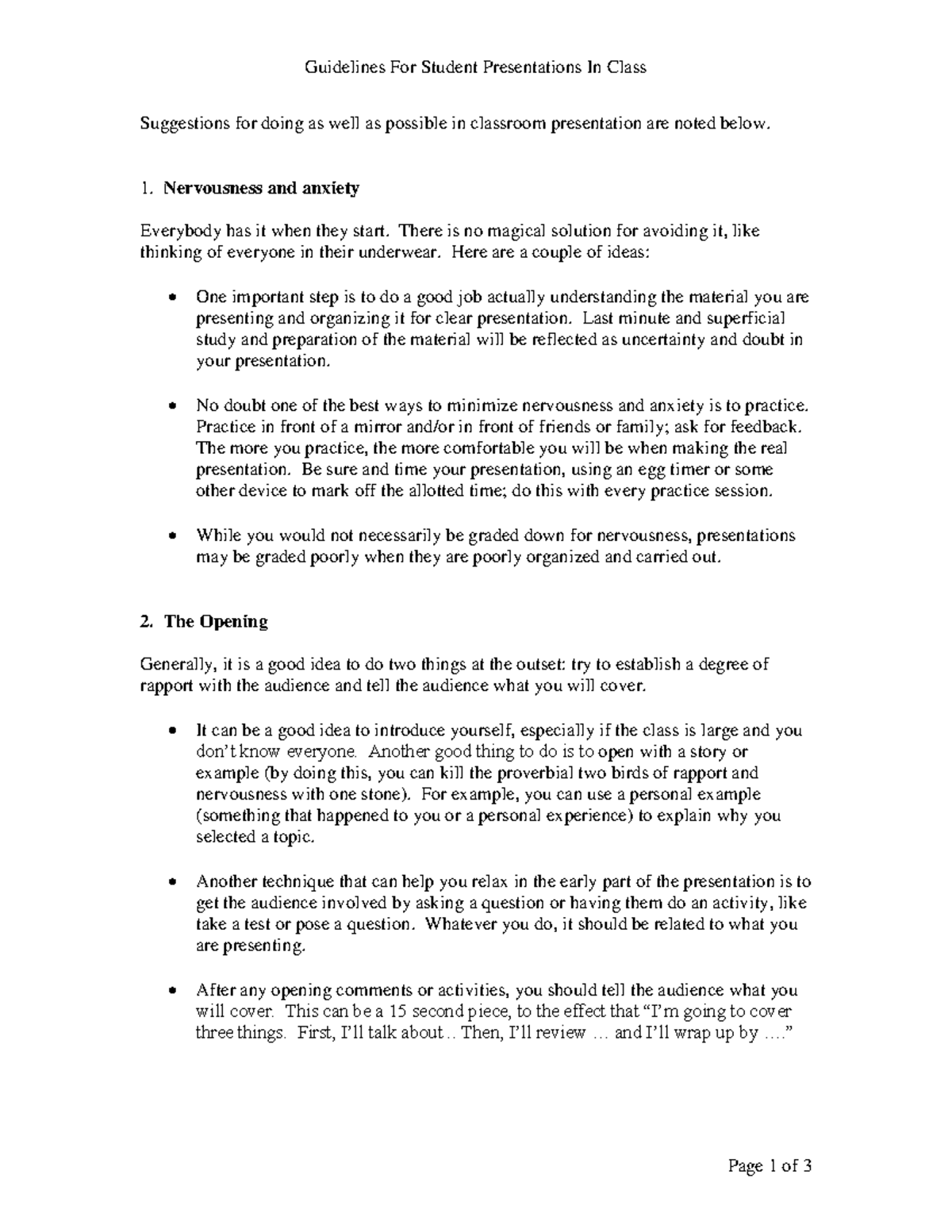 Presentation tips for student presentations in class - Studocu