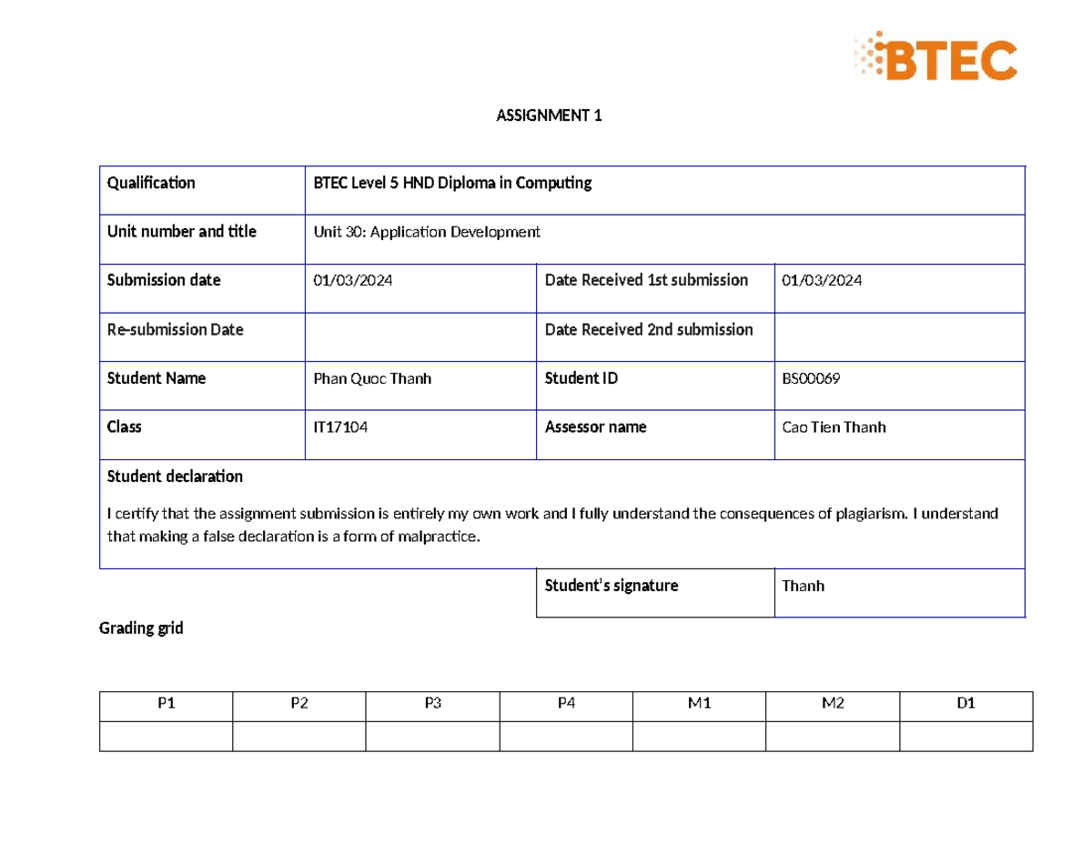 Asm1-Application Development: Web-Based Training System Design - Studocu