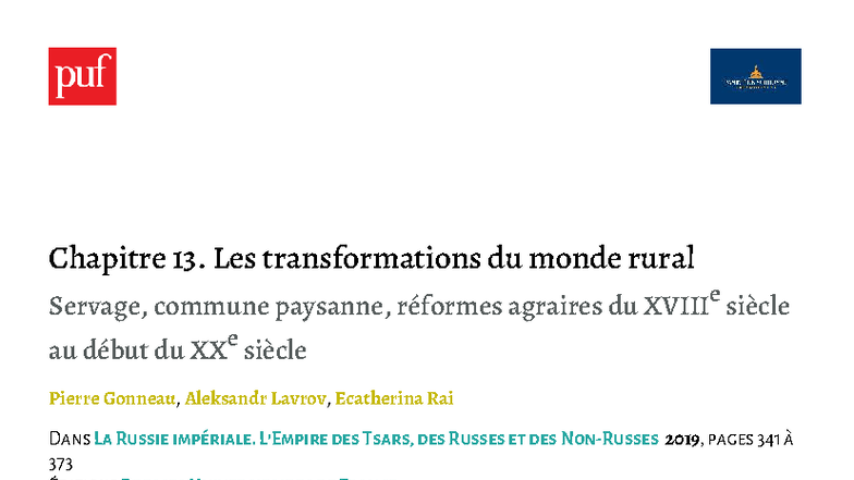 Chapitre 13 les transformations du monde rural - Chapitre 13. Les ...