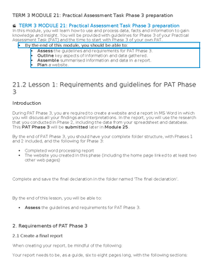 Computer Applications Technology PAT Gr 12 2025 Guidelines for Learners ...