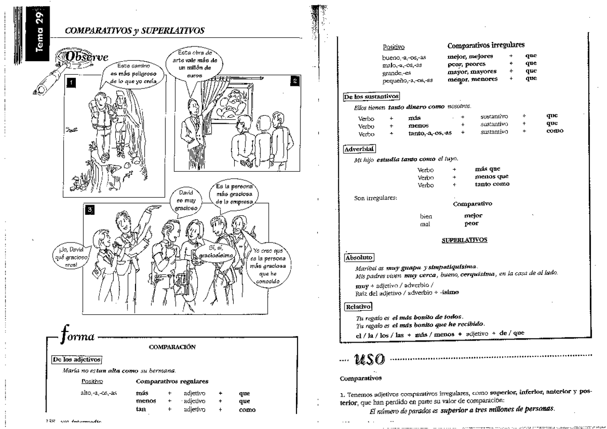 Tema 29: Comparativos y Superlativos en Español - Ejercicios y Ejemplos ...