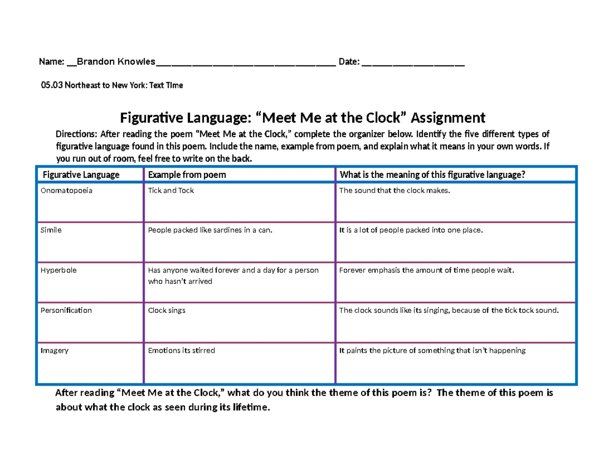 03.02 Language arts - 03 Figuring Out Figurative Language Worksheet ...