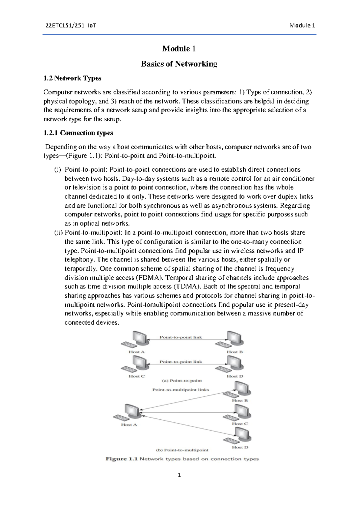 IoT Module 1: Basics of Networking and Network Types Overview - Studocu