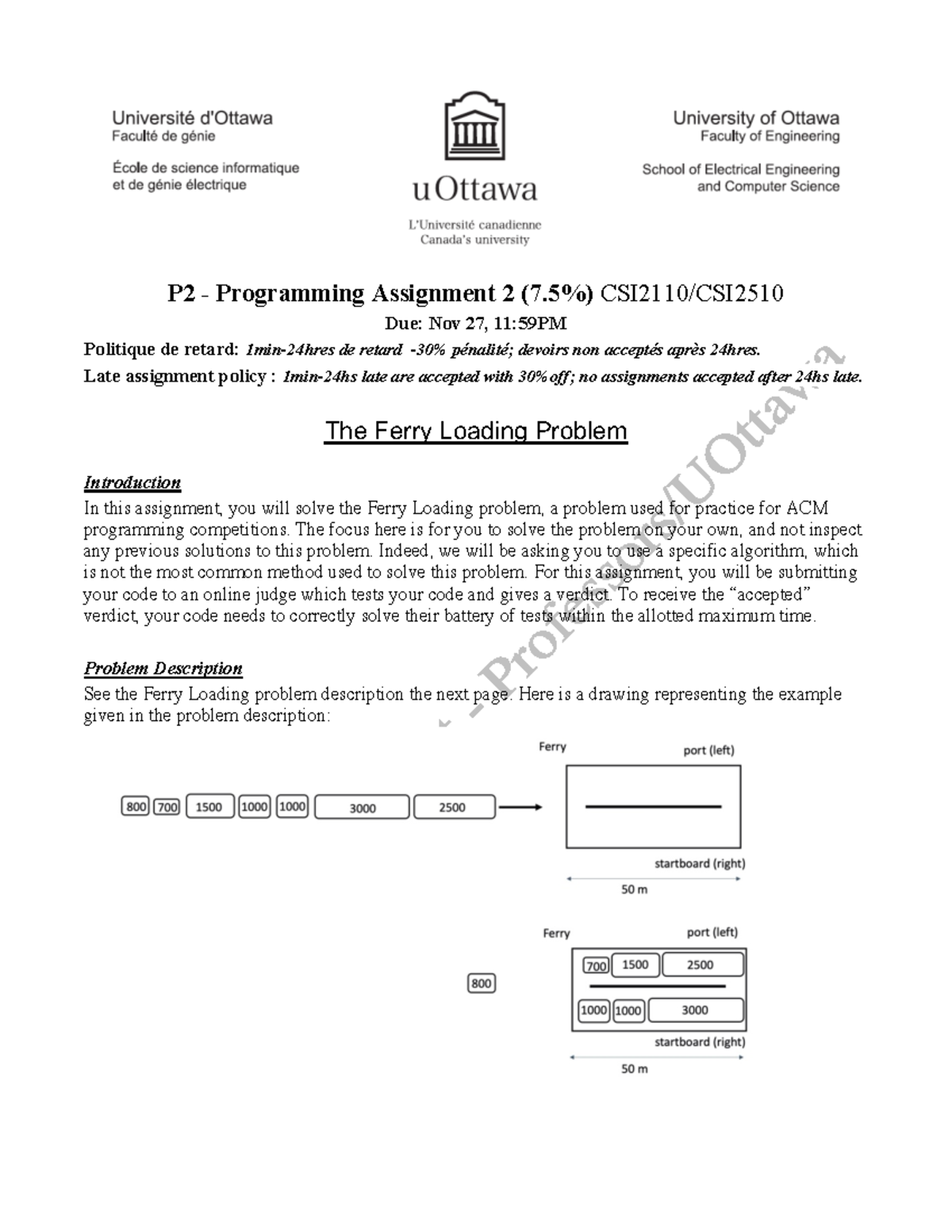 Prog2csi2110F2024 - programming assignment - P2 - Programming Assignment 2 (7%) CSI21 10 /CSI ...