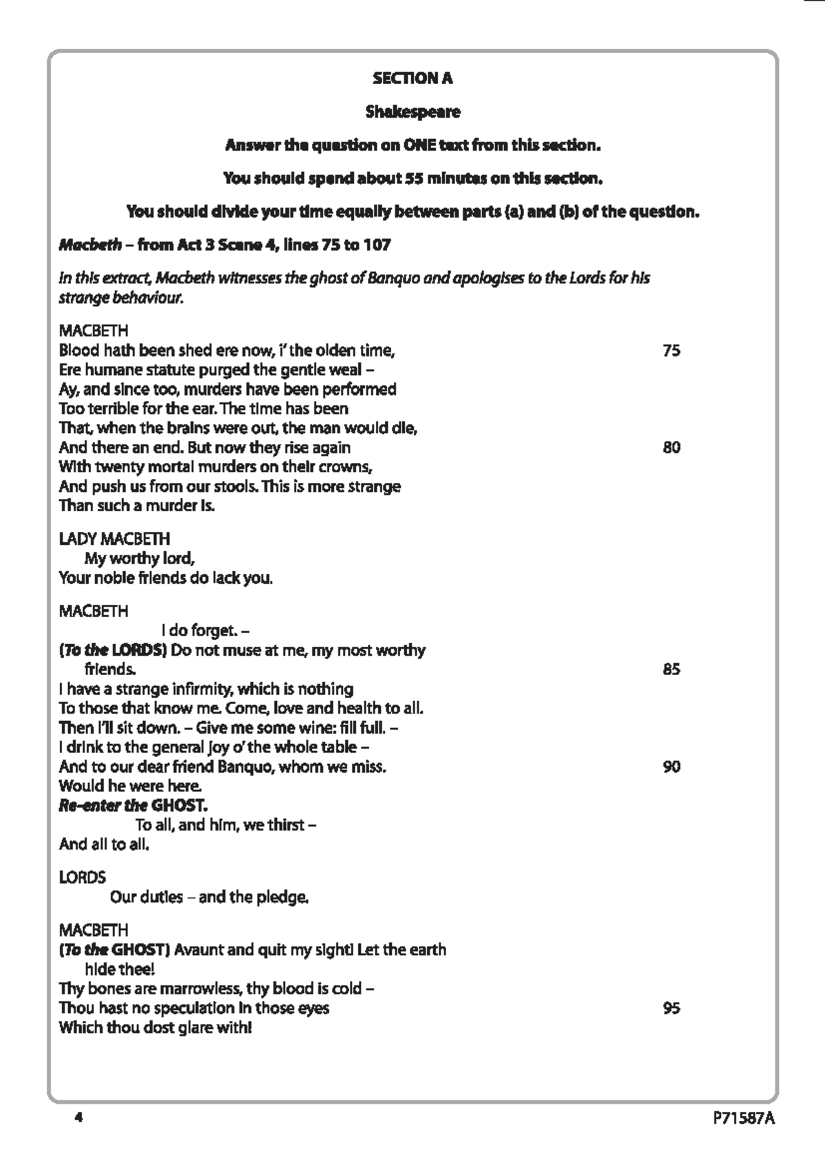 Shakespeare's Macbeth Analysis: Act 3, Scene 4 (Tet.War.Assignment ...