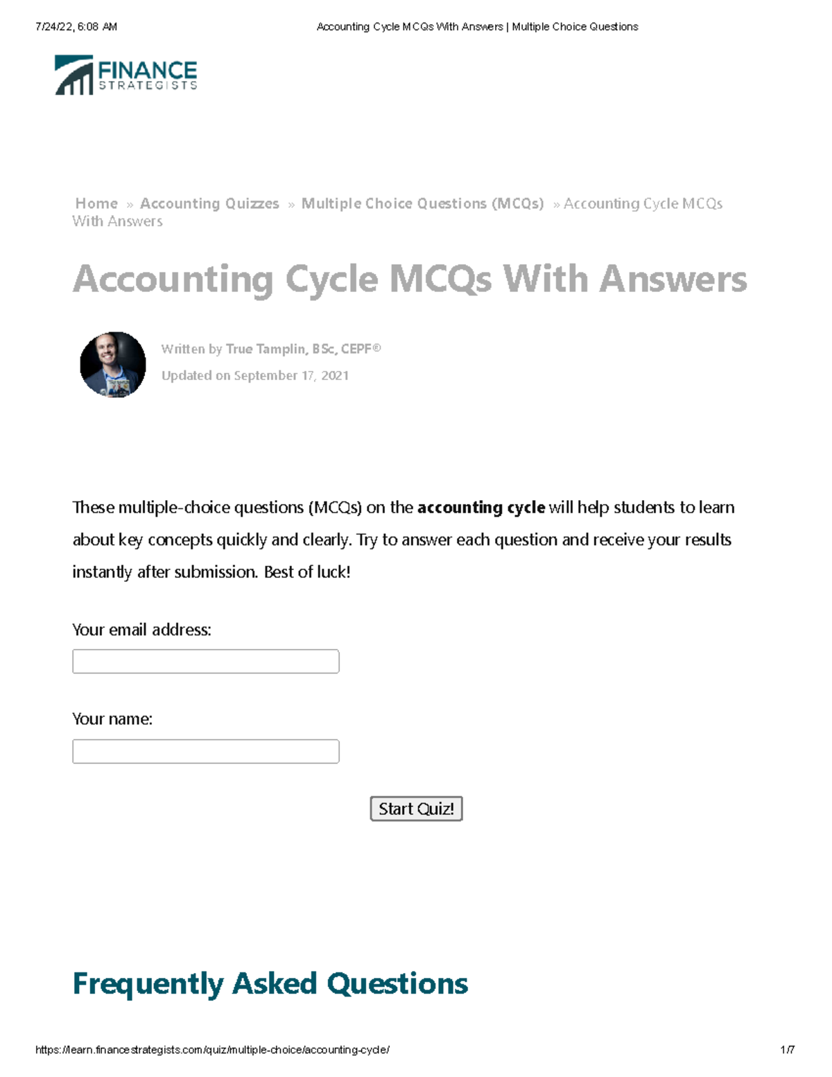 Accounting Cycle MCQs With Answers Multiple Choice Questions - Home ...