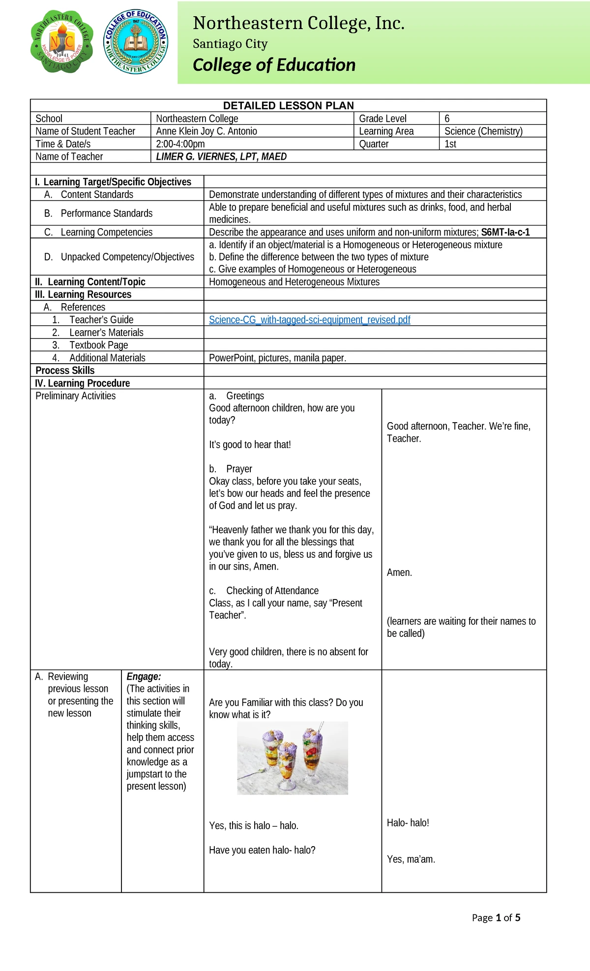 DLP Science Grade 1: Understanding Matter and Its Phases - Studocu