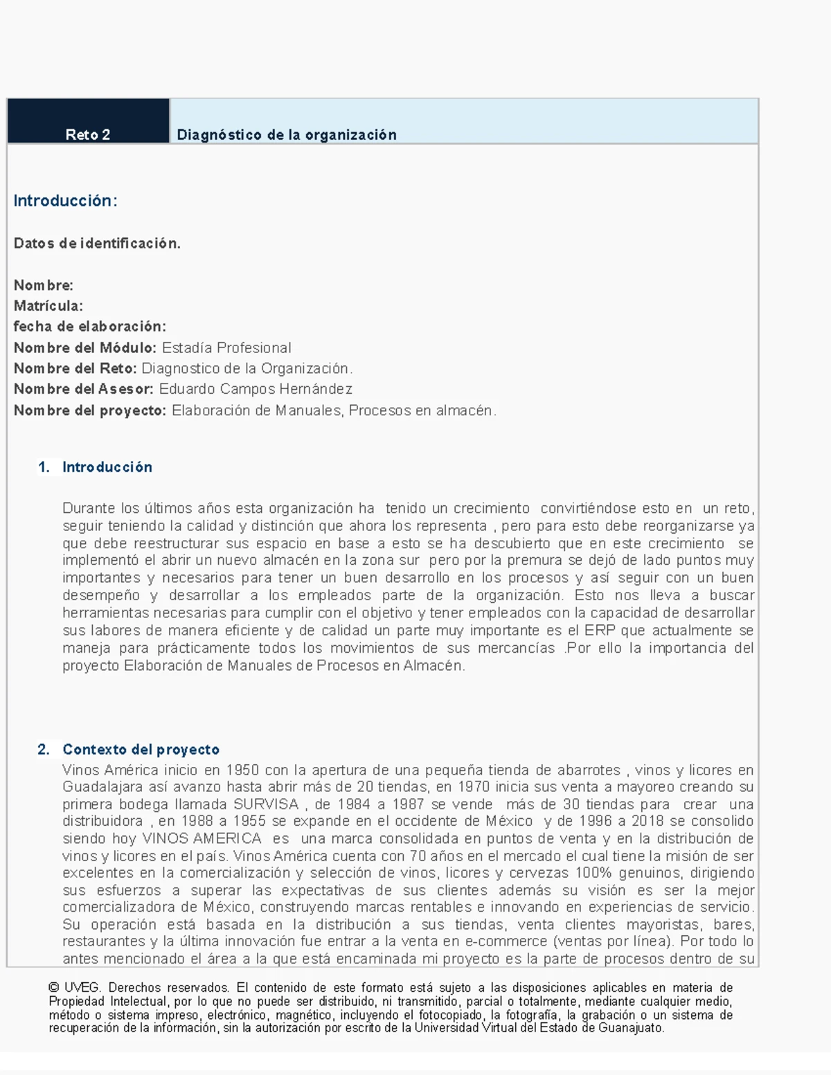 estadia profesional Reto 2 - Reto 2. Descripción de las prácticas ...