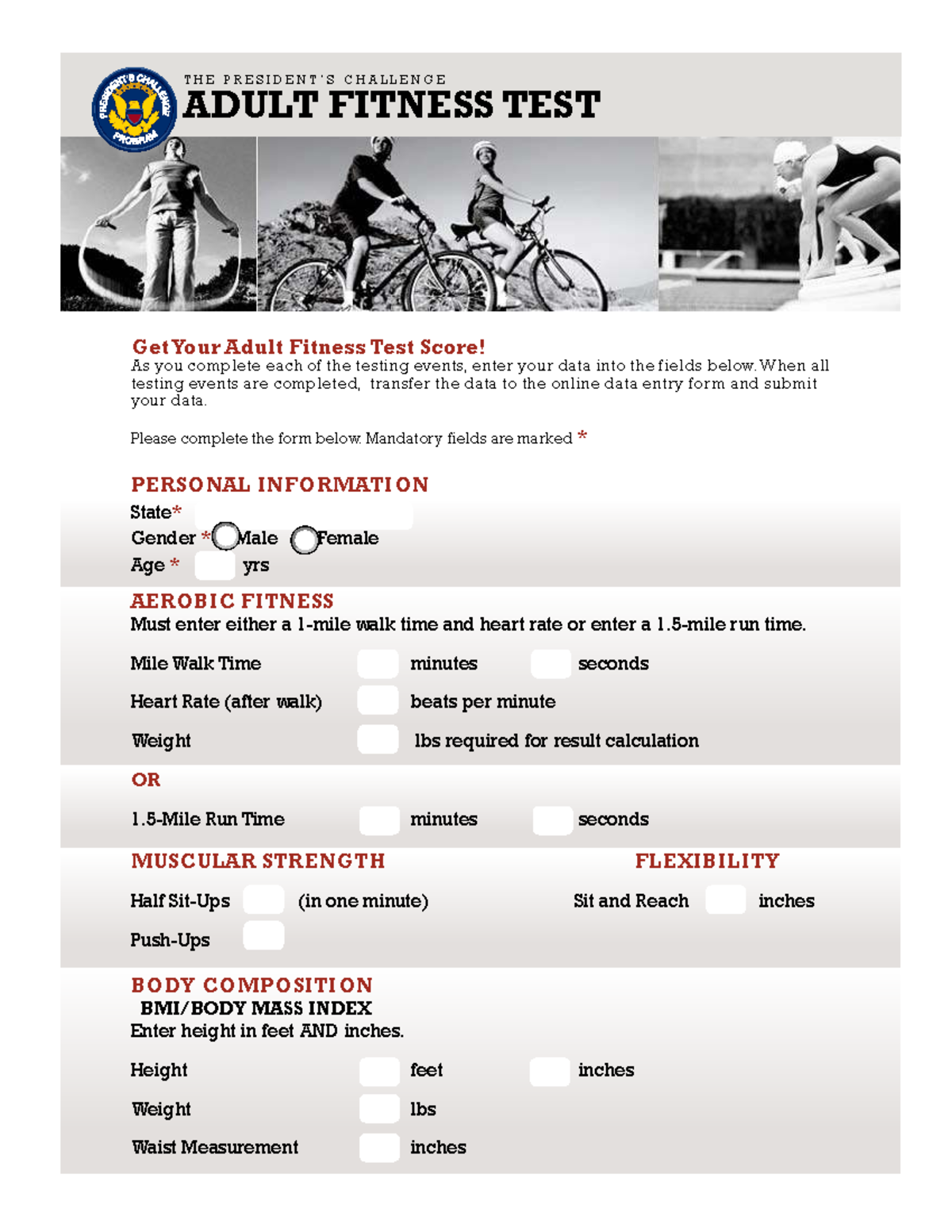 Adult Fitness Test Results: Score Your Performance! - Studocu