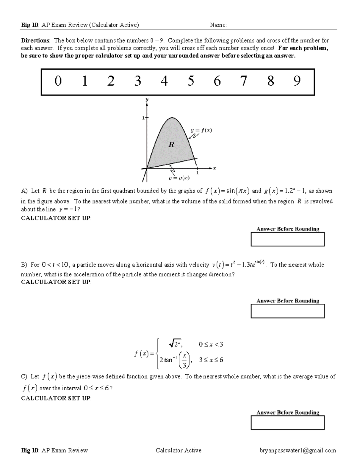 Big 10 AP Exam Review: Calculator Active Study Guide - Studocu