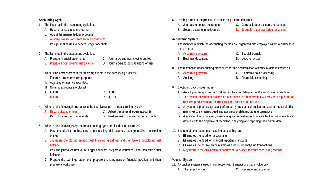 04 Accounting Process 94 - Accounting Cycle The first step in the ...