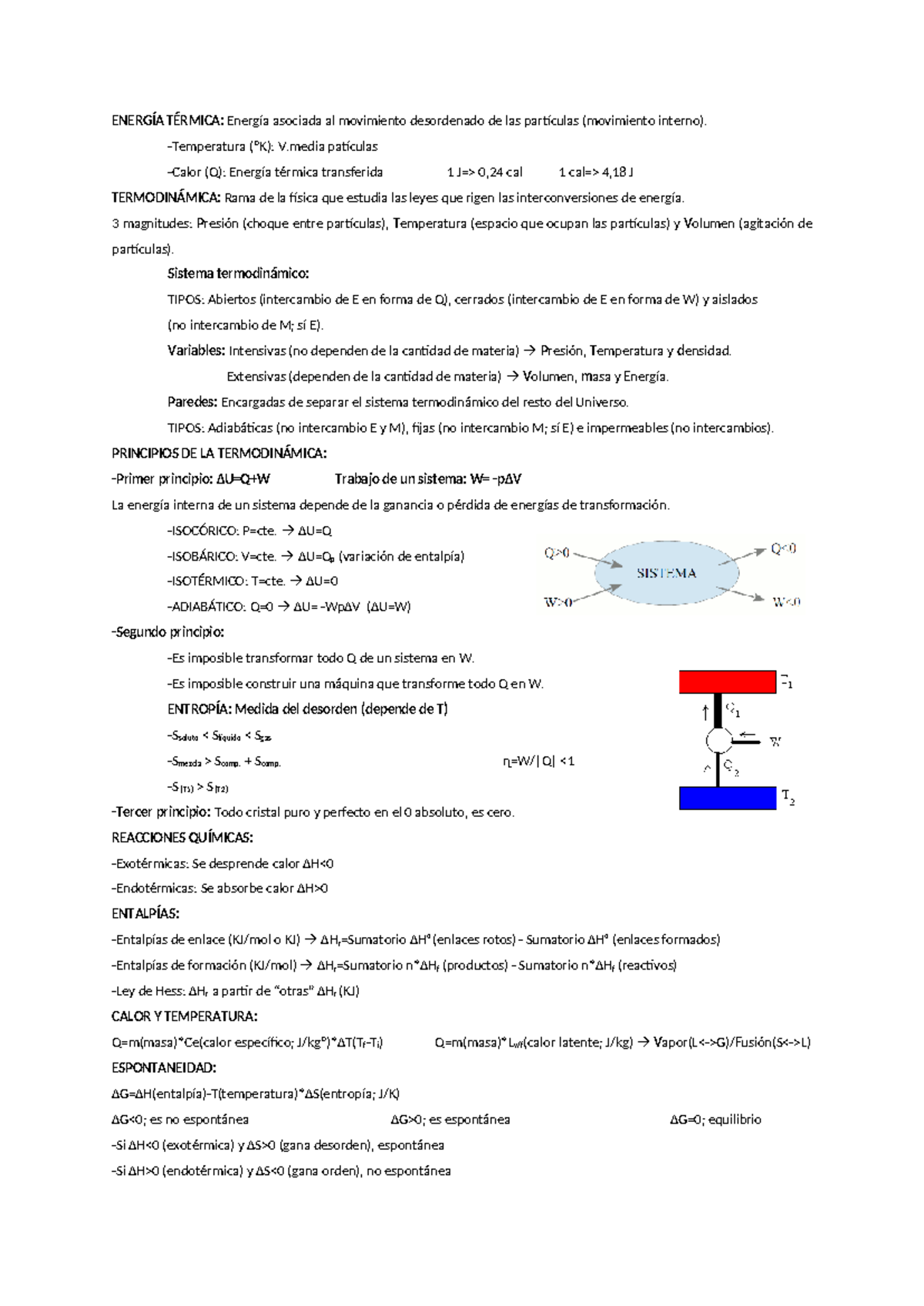 Termoquímica: Apuntes y Fórmulas de Termodinámica (FIS-101) - Studocu