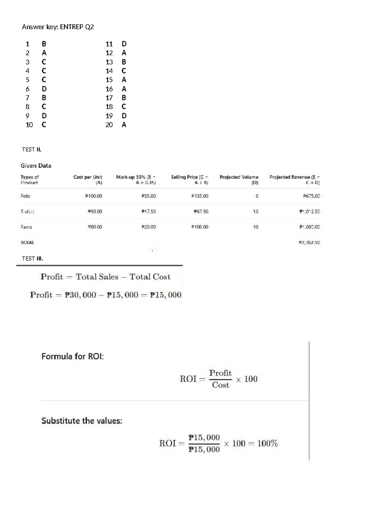 Answer key Entrep Q2 - English for Academic and Professional Purposes ...