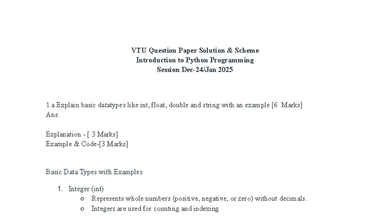 Bplck 105B 205B - Python Programming Solutions & Scheme Feb 2025 - Studocu