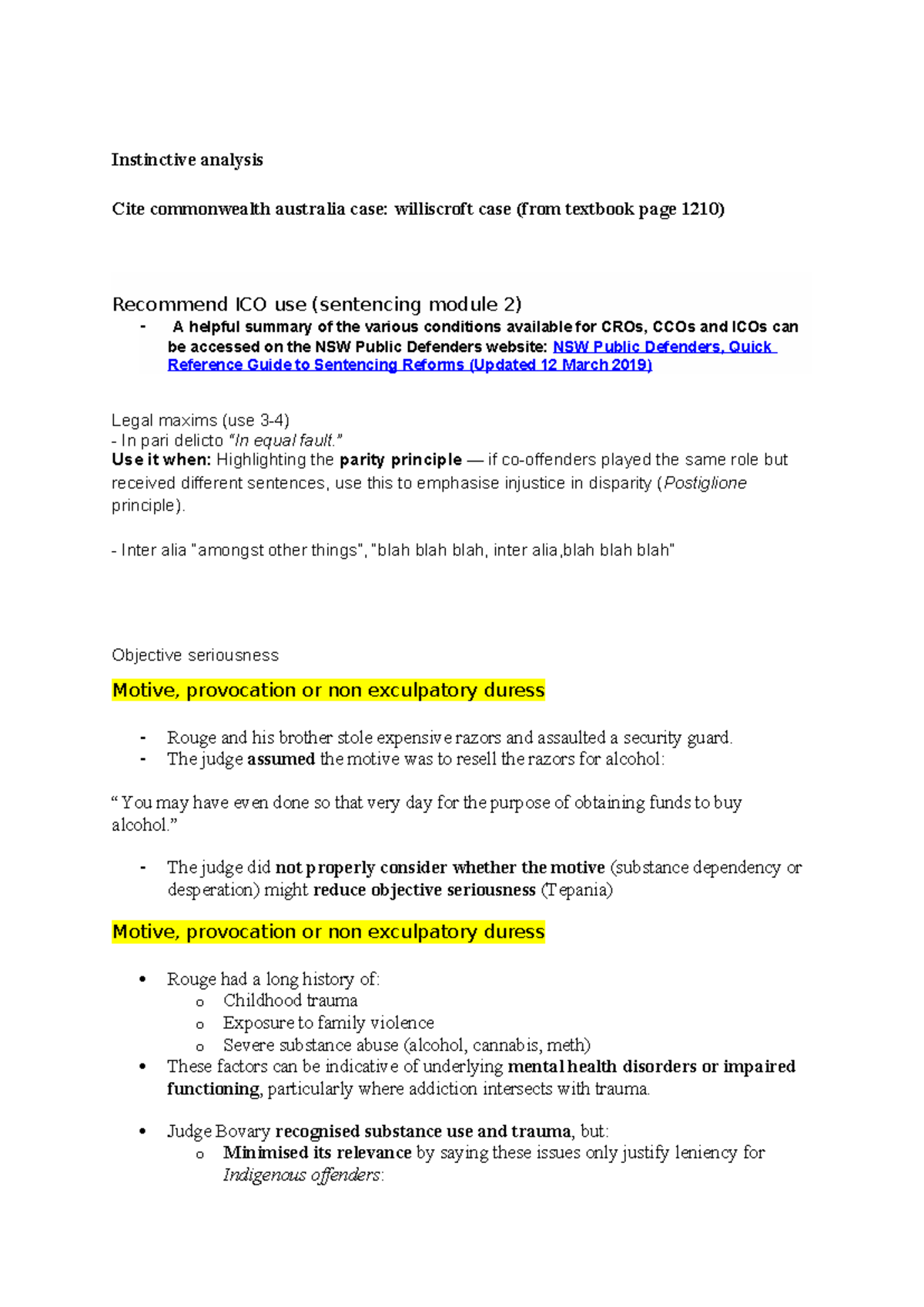 Instinctive Analysis of Williscroft Case: ICO Recommendations ...