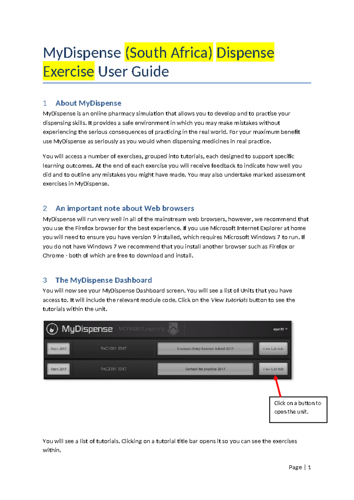 MyDispense User Guide: Online Pharmacy Skills Simulation Guide - Studocu