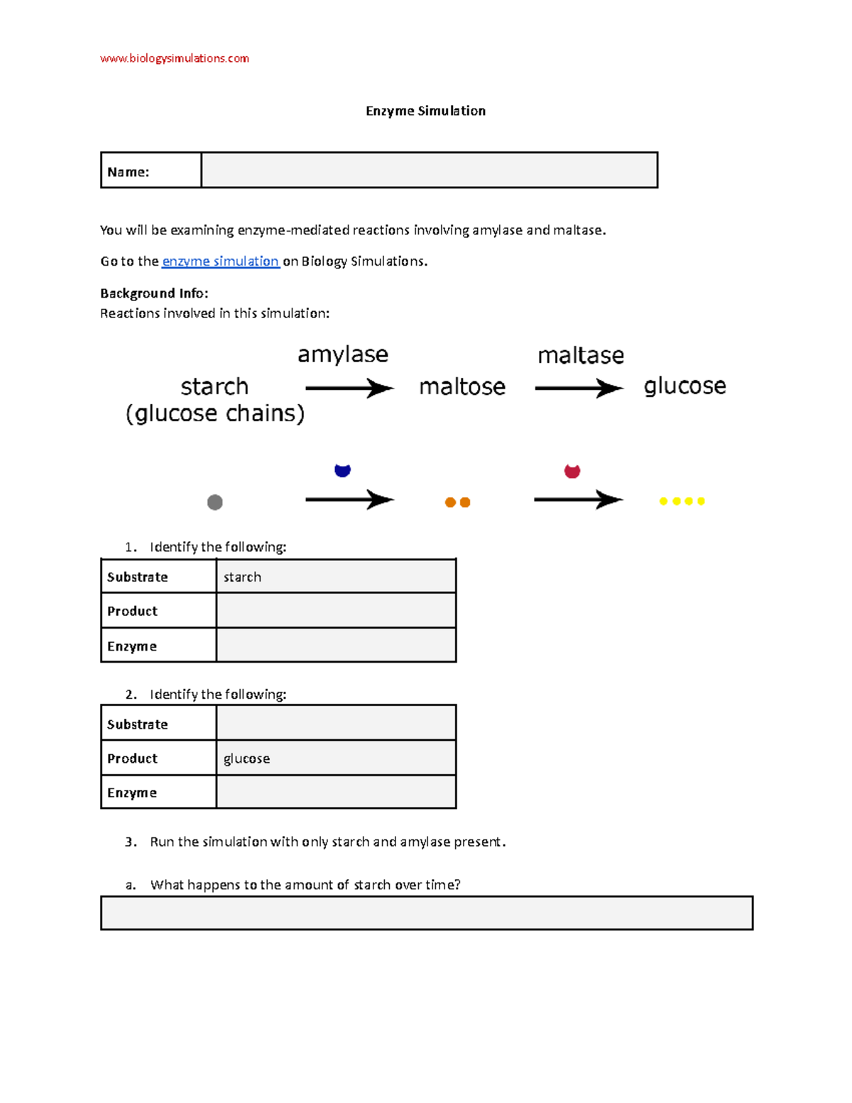 Enzyme Simulation - Observation-1 - Enzyme Simulation Name: You will be ...