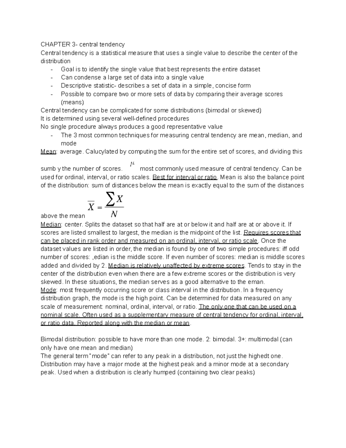 CHAPTER 3: Understanding Central Tendency in Statistics - Studocu