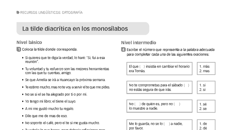 RA25 PDF3 U05 CO1 - Actividad sobre la Tilde Diacrítica en Monosílabos ...