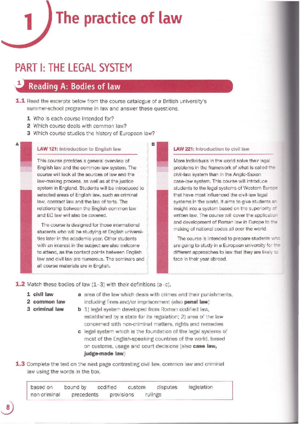 1. LAW 121: Overview of Legal Systems and Key Concepts - Studocu