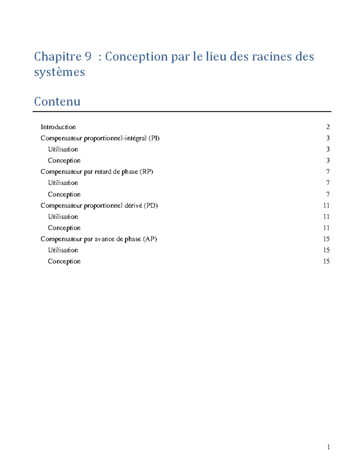 Chapitre 7 - Erreurs statiques des systèmes de contrôle (Cours) - Studocu