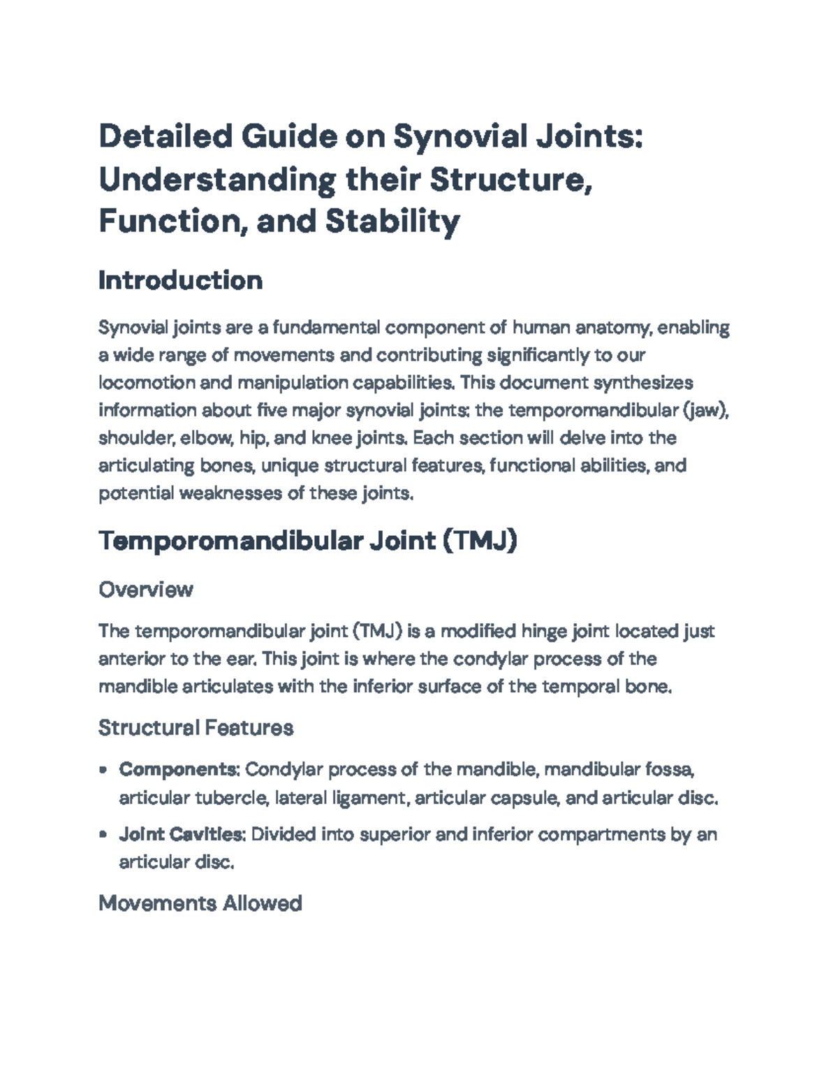 Detailed Guide to Synovial Joints: Structure, Function, and Challenges - Detailed Guide on ...
