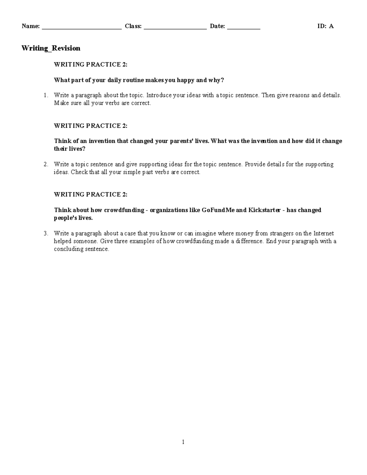 Writing Revision Practices for English Composition 101 - Studocu