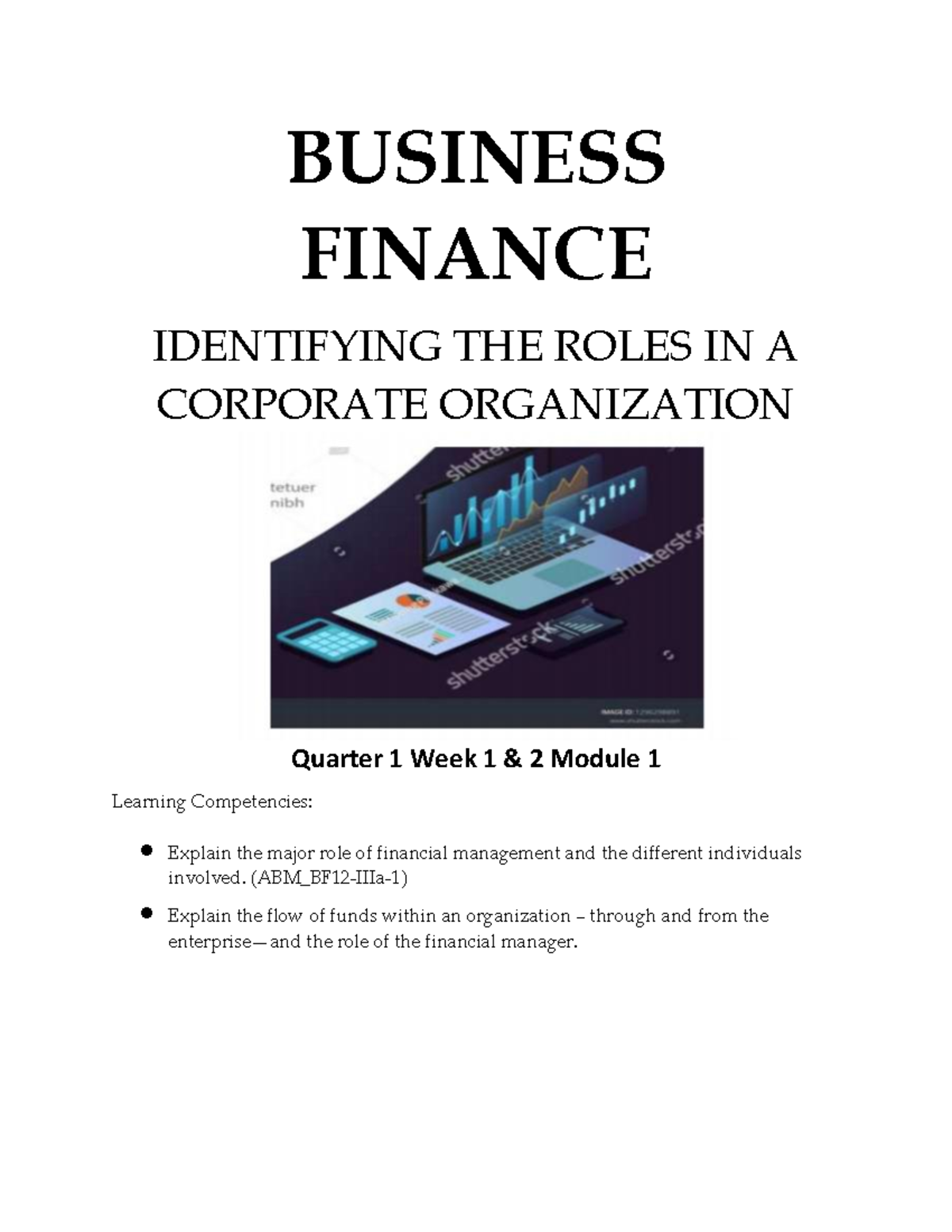 ABM BF12 Module 1: Roles in Business Finance & Corporate Structure ...