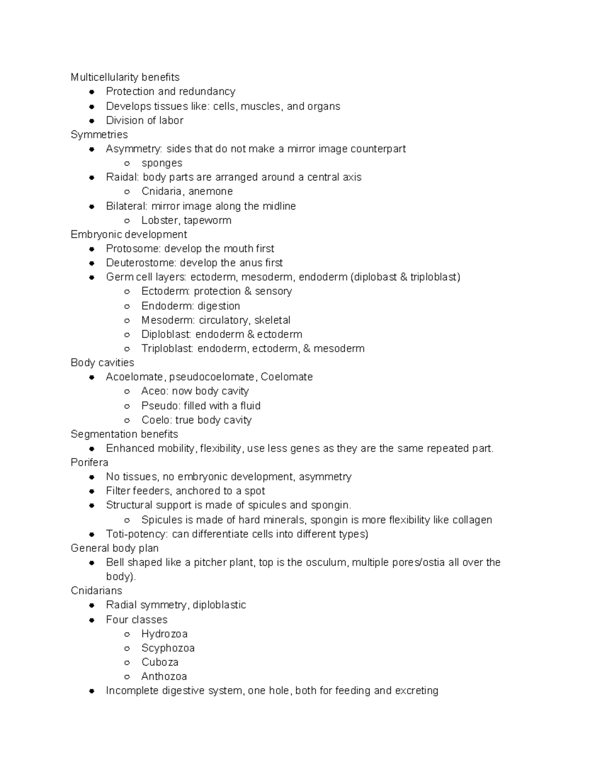 Multicellularity and Symmetry in Animal Development: Key Concepts ...