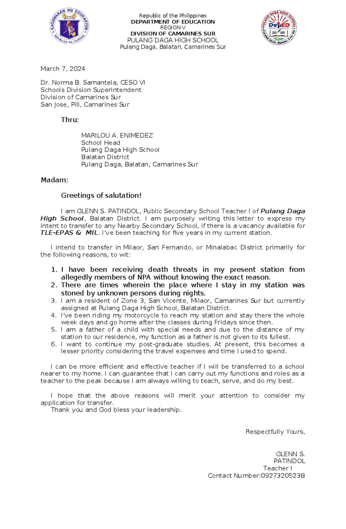 Letter of Intent for Transfer - COMM 101 - Studocu