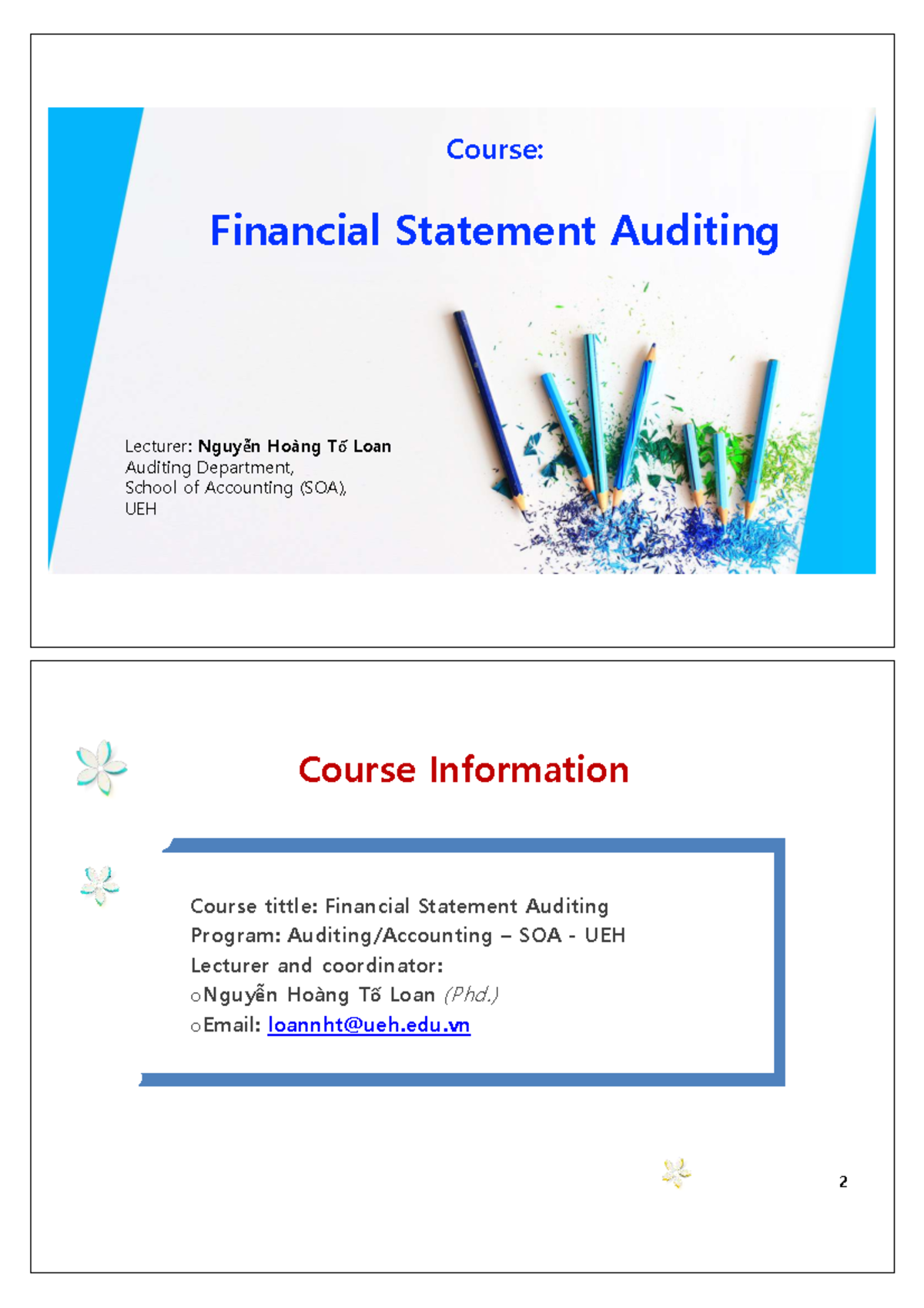 Financial Statement Auditing - FS Audit Ch0: Auditor Responsibilities ...