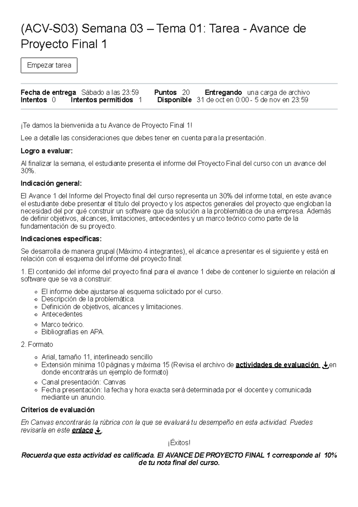 🔴 (ACV-S03) Semana 03 – Tema 01 Tarea - Avance de Proyecto Final 1 - (ACV-S03) Semana 03 – Tema ...