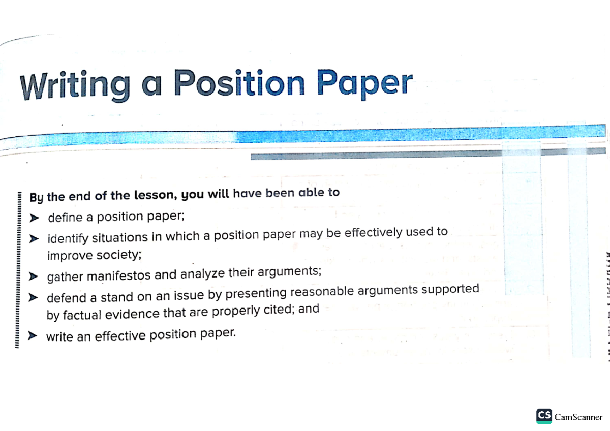CS 221 Writing a Position Paper: Guide to Crafting Effective Arguments ...