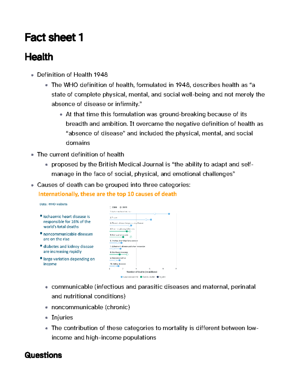 Health Definitions and GP Practices: Fact Sheet 1 - Studeersnel