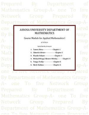 01 CH 1- Business Maths HO - Chapter-One Linear equations and their ...