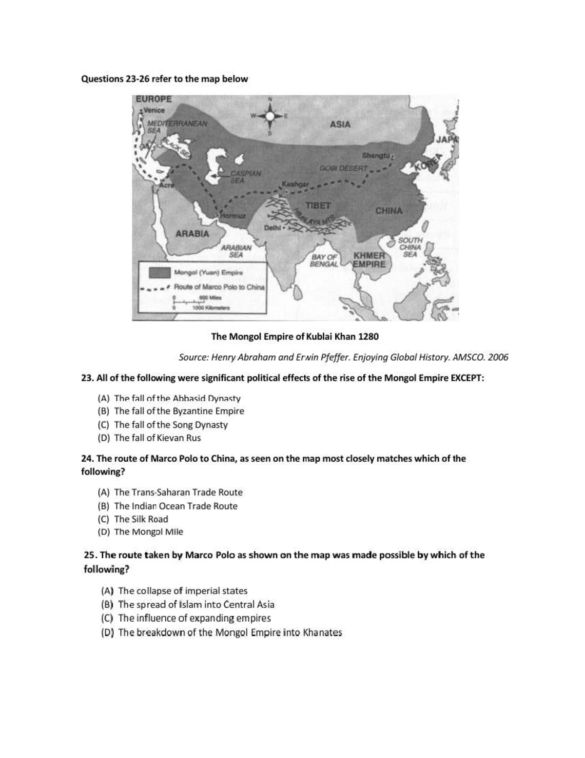 AP World Daily Stim - Day 2: Mongol Empire & Marco Polo's Route - Studocu