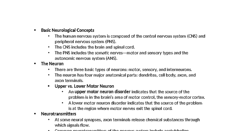 Pathophysiology of Neurological Disorders - Ch. 34 - Studocu