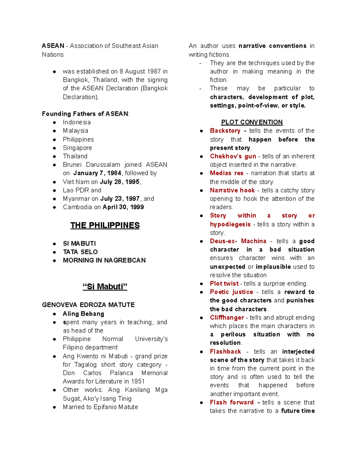 ASEAN Overview and Literary Analysis: Key Concepts and Themes - Studocu