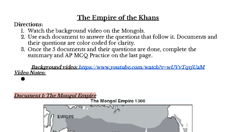 The Mongol Empire: Trade Routes & Historical Impact (HIST 101) - Studocu