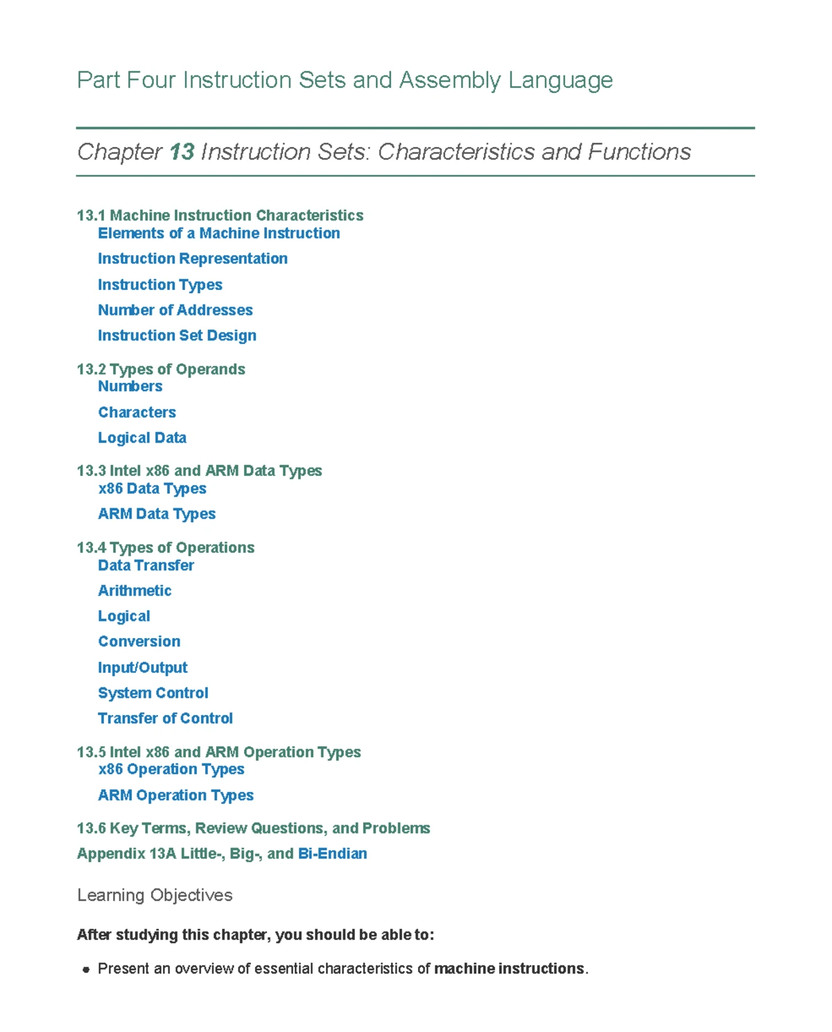 Chapter XIV - Instruction Sets; Addressing Modes and Formats - Chapter 14 Instruction Sets ...