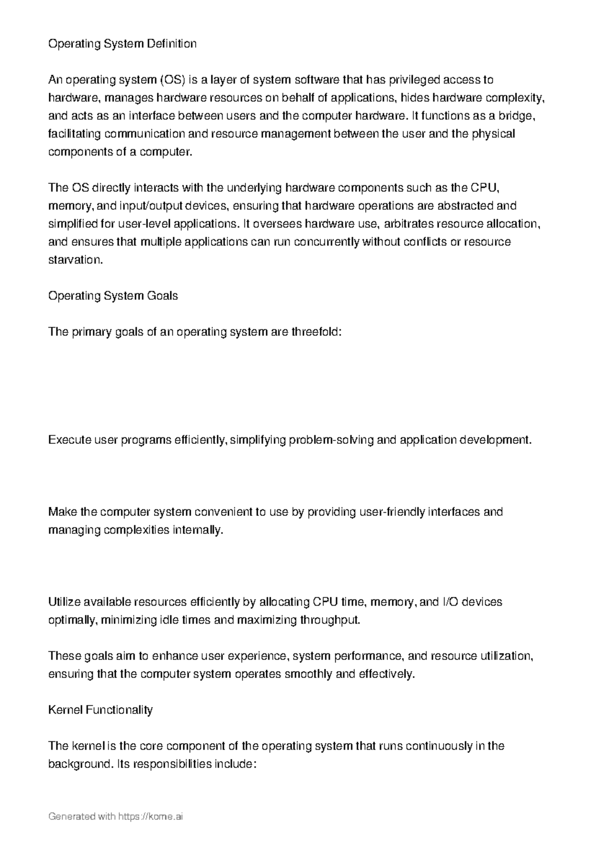 Comprehensive Overview of Operating Systems (CS101) - Studocu