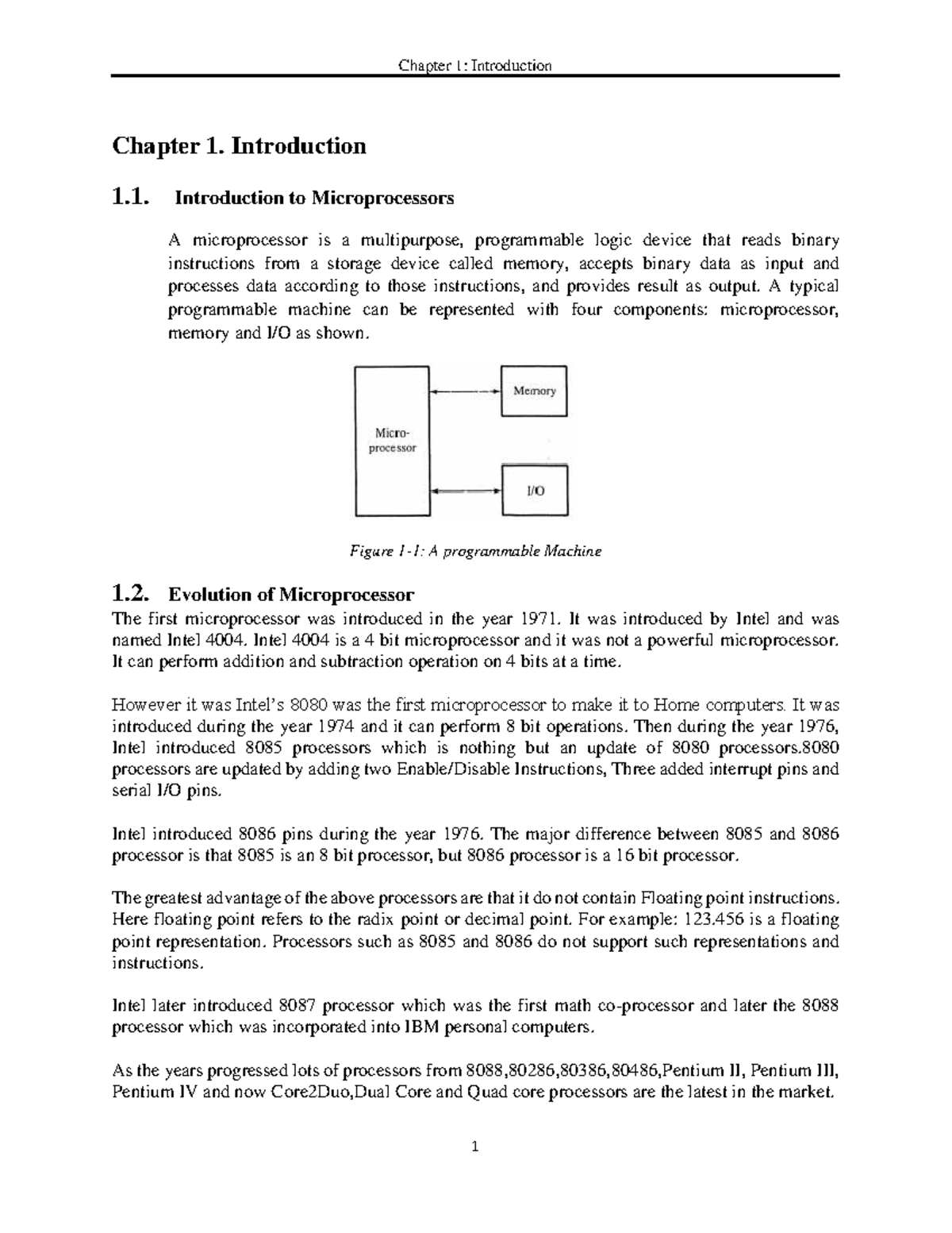 Chapter 1: Introduction to Microprocessors and Their Evolution - Studocu