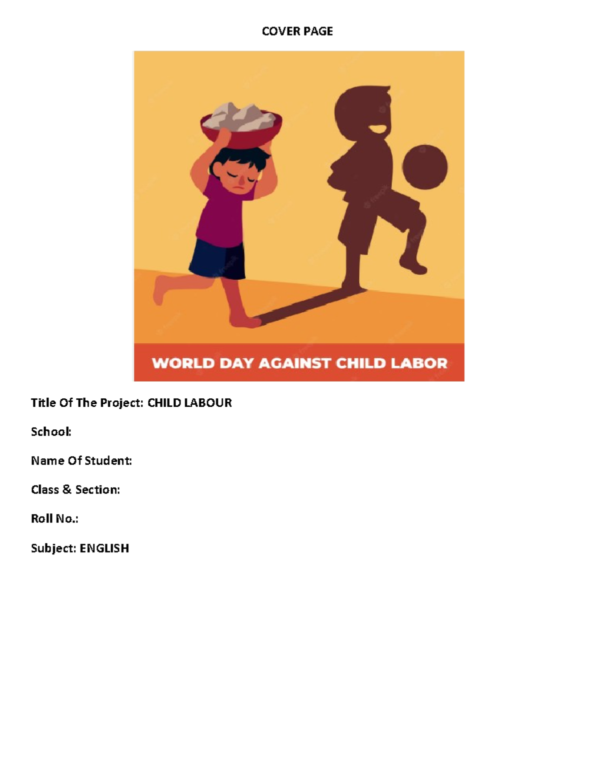 Child Labour: An In-Depth English Project Analysis and Report - Studocu