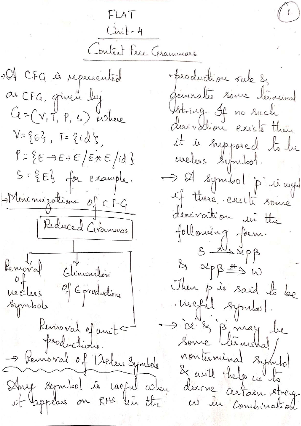 FLAT - Unit 4: Normal Forms and Turing Machines - Studocu