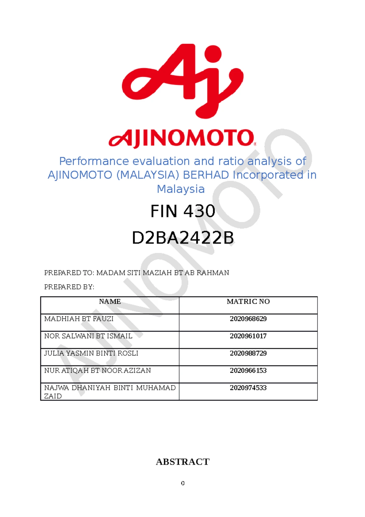 Group Assignment FIN435 - UNIVERSITI TEKNOLOGI MARA FACULTY OF BUSINESS ...