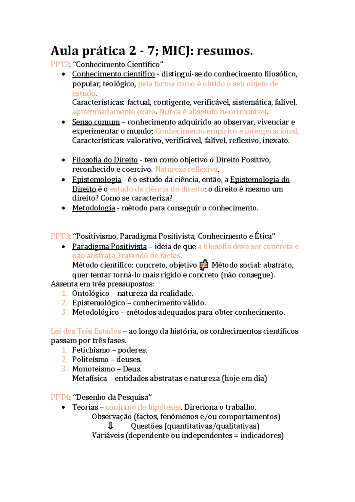 Resumos MICJ Upt - Aula prática 2 - 7; MICJ: resumos. PPT2 ...