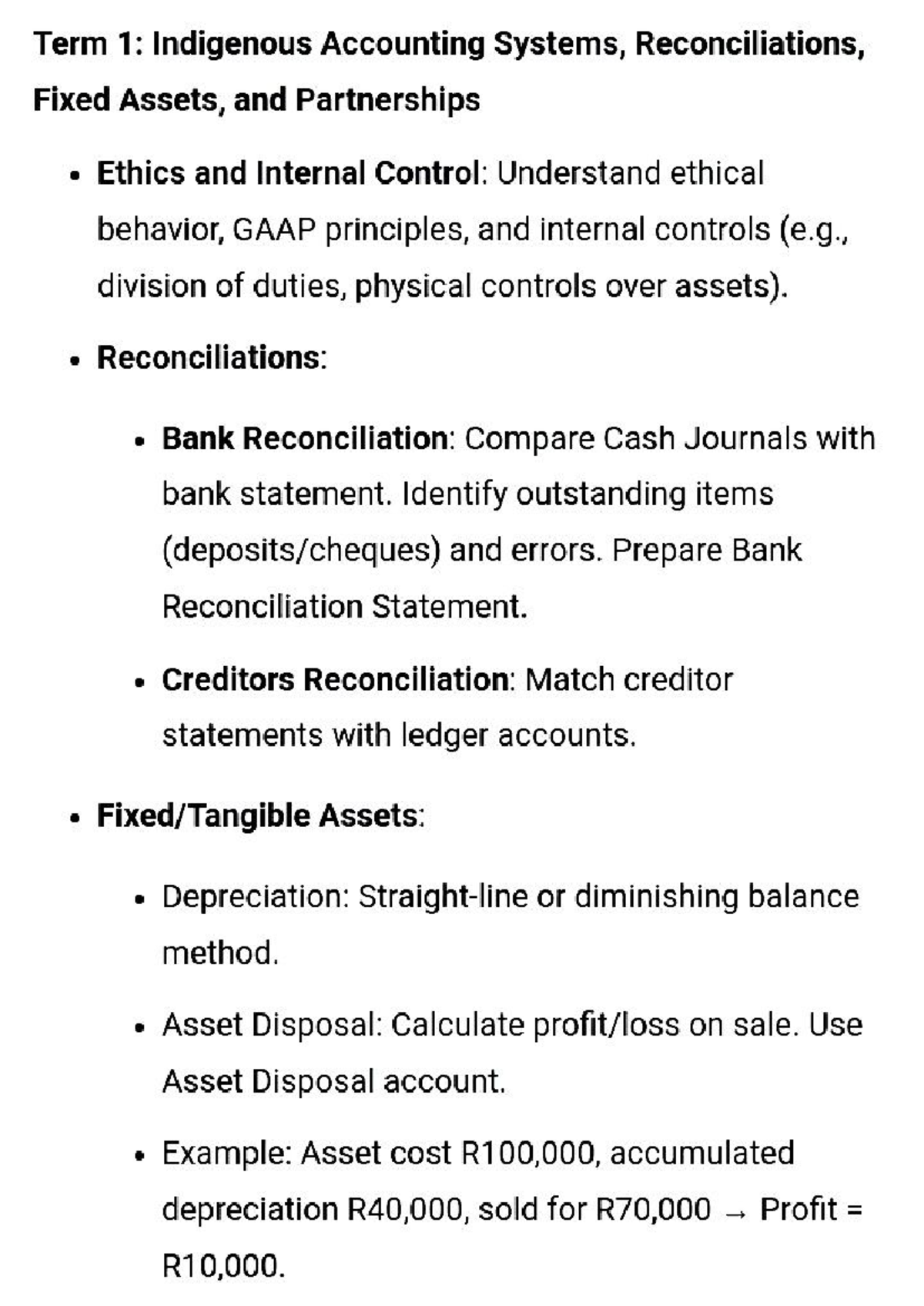 Term 1: Indigenous Accounting Systems & Ethics, Term 2: Partnerships ...